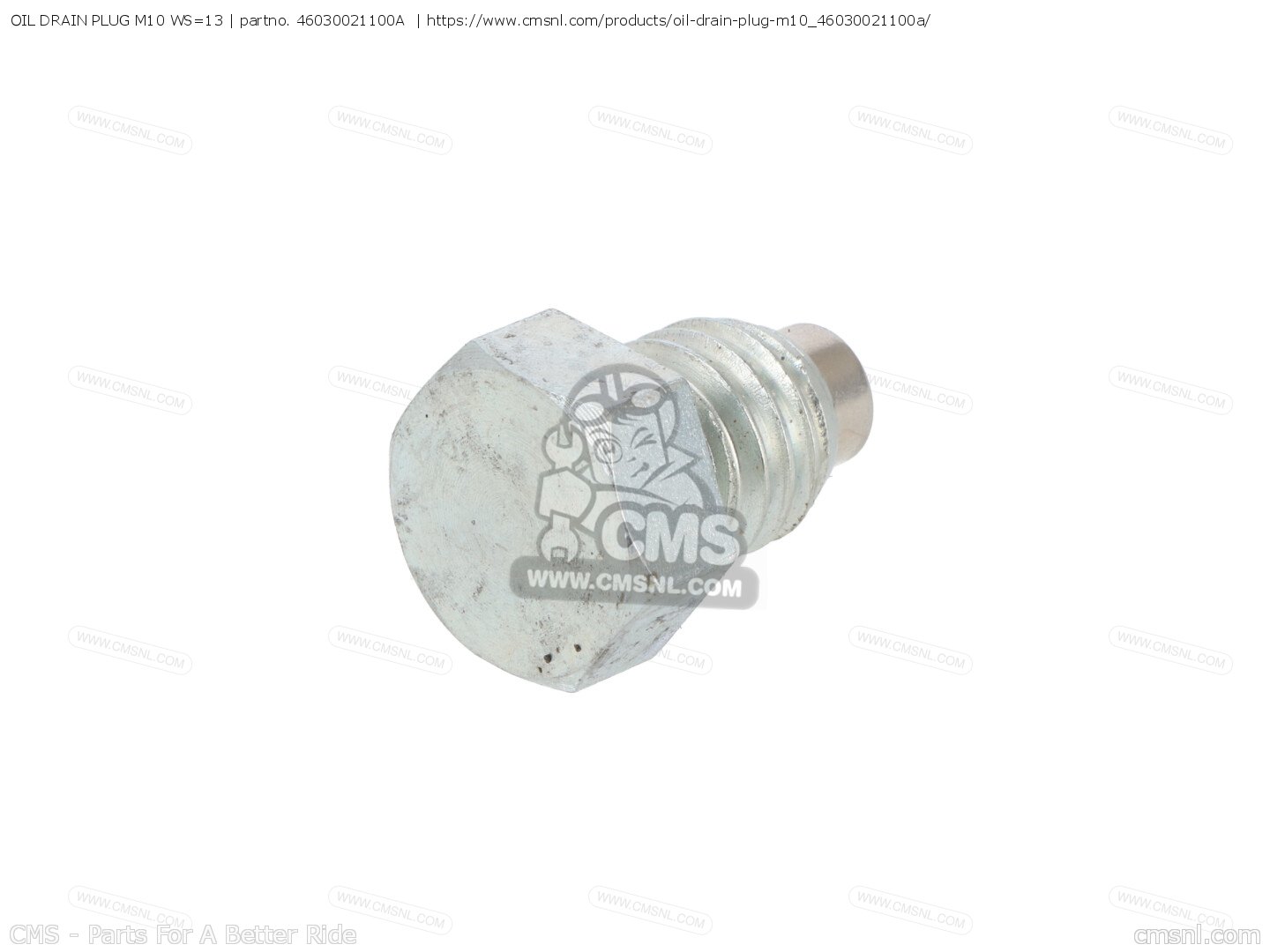 46030021100A: OIL DRAIN PLUG M10 WS=13 Husqvarna - buy the 46030021100 ...