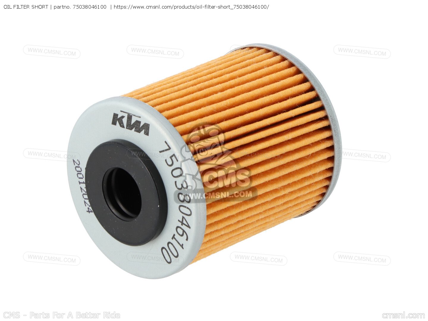 75038046100: OIL FILTER SHORT KTM - buy the 75038046100 at CMSNL