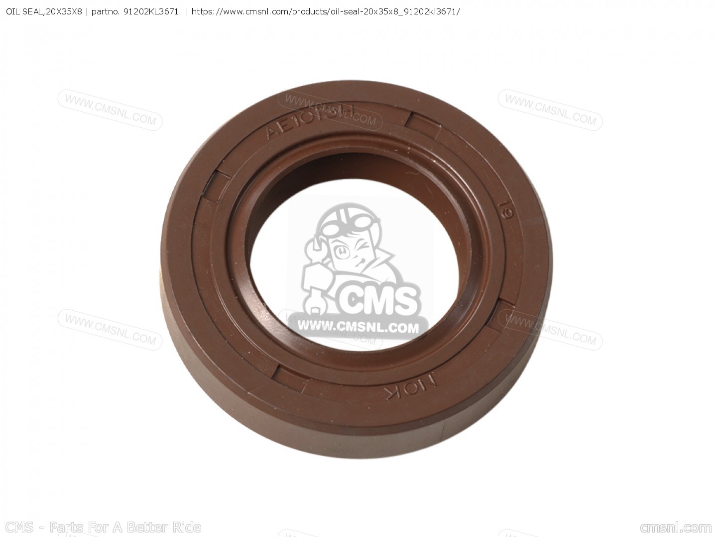 91202KL3671: Oil Seal,20x35x8 Honda - buy the 91202-KL3-671 at CMSNL
