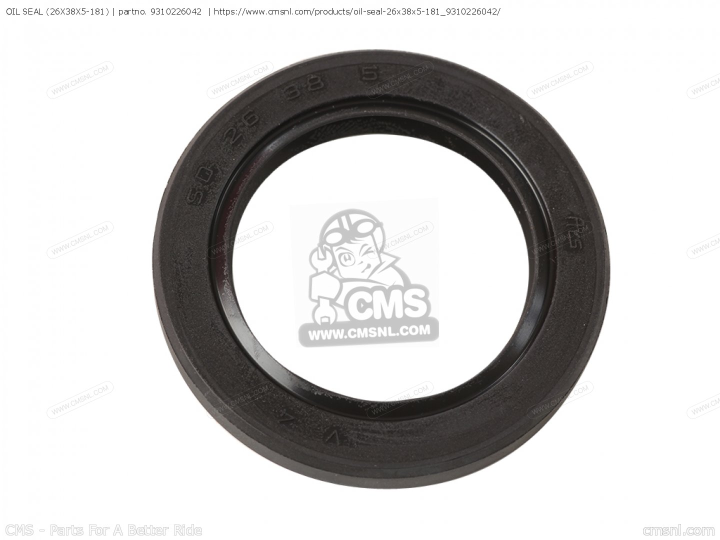 9310226042: OIL SEAL (26X38X5-181) Yamaha - buy the 93102-26042-00 at CMSNL