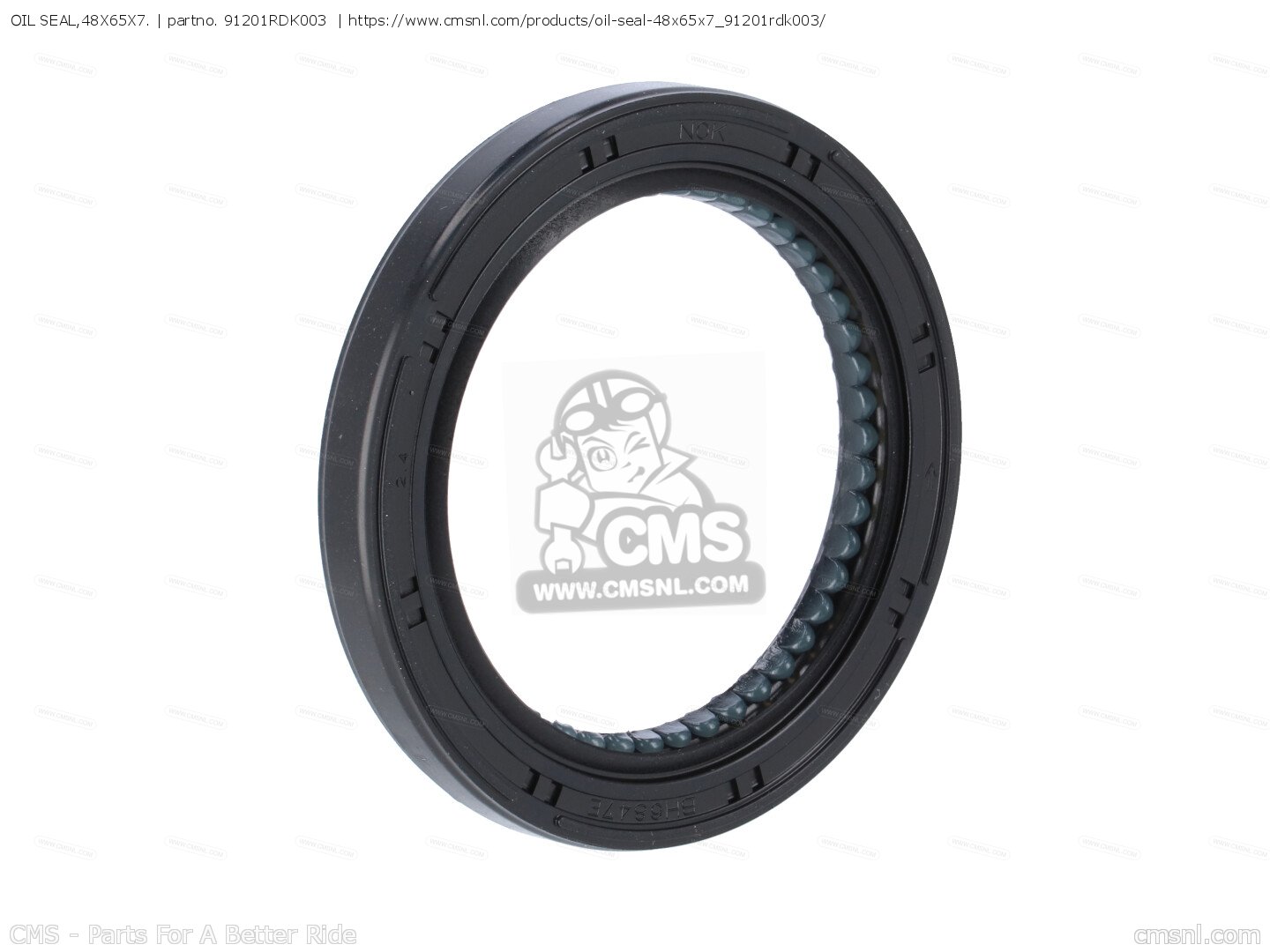 91201RDK003: Oil Seal,48x65x7. Honda - buy the 91201-RDK-003 at CMSNL