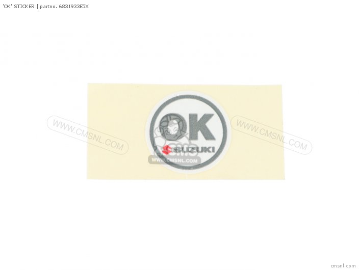 6831933E5X: 'ok' Sticker Suzuki - buy the 68319-33E5X at CMSNL
