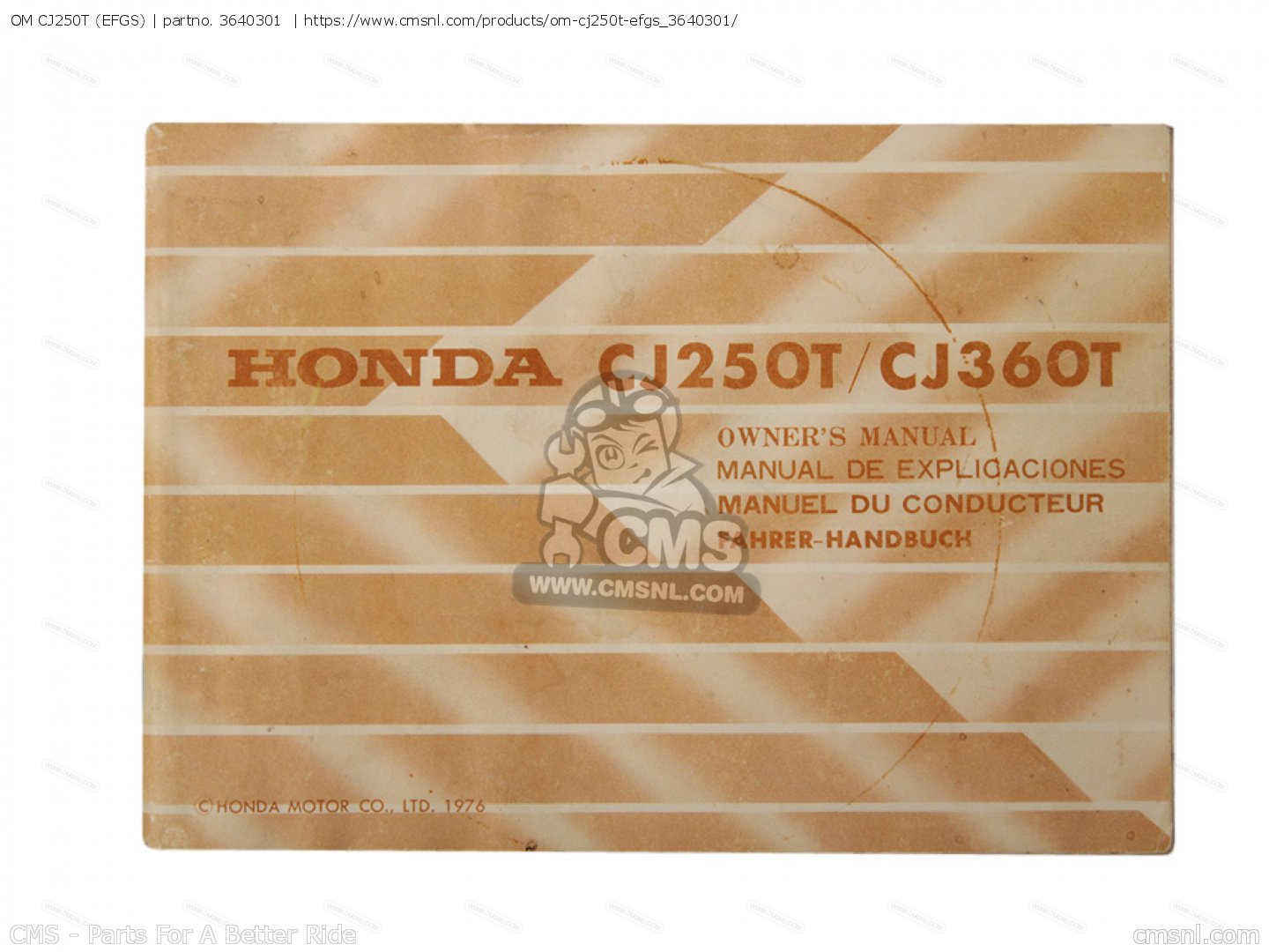 3640301: Om Cj250t (efgs) Honda - buy the 3640301 at CMSNL