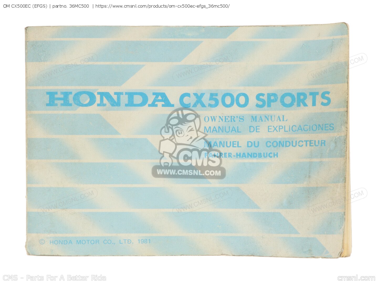 36MC500: OM CX500EC (EFGS) Honda - buy the 36MC500 at CMSNL