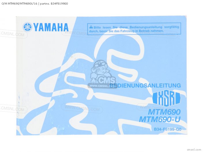 B34F8199G0: O/m Mtm690/mtm690u'16 Yamaha - buy the B34-F8199-G0 at CMSNL