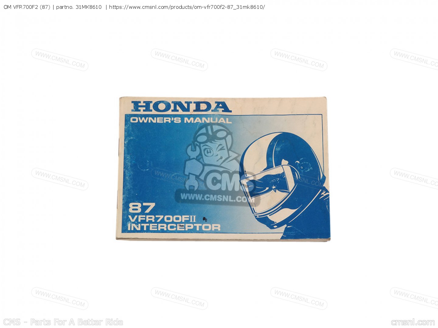 31MK8610: Om Vfr700f2 (87) Honda - buy the 31MK8-610 at CMSNL