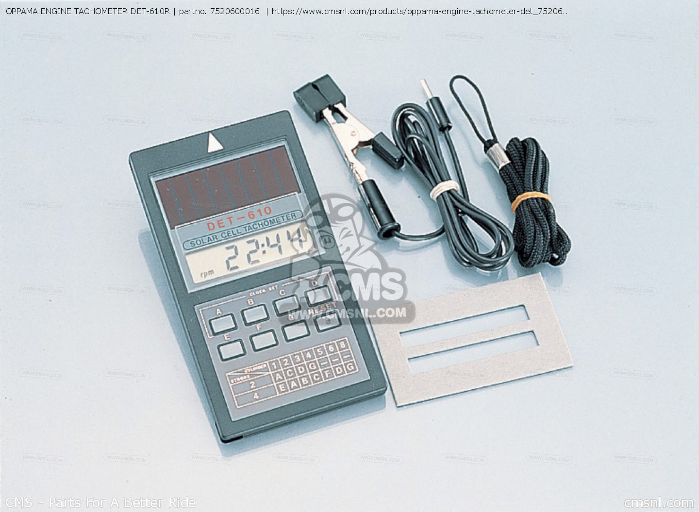 7520600016: OPPAMA ENGINE TACHOMETER DET-610R Kitaco - buy the 752 ...