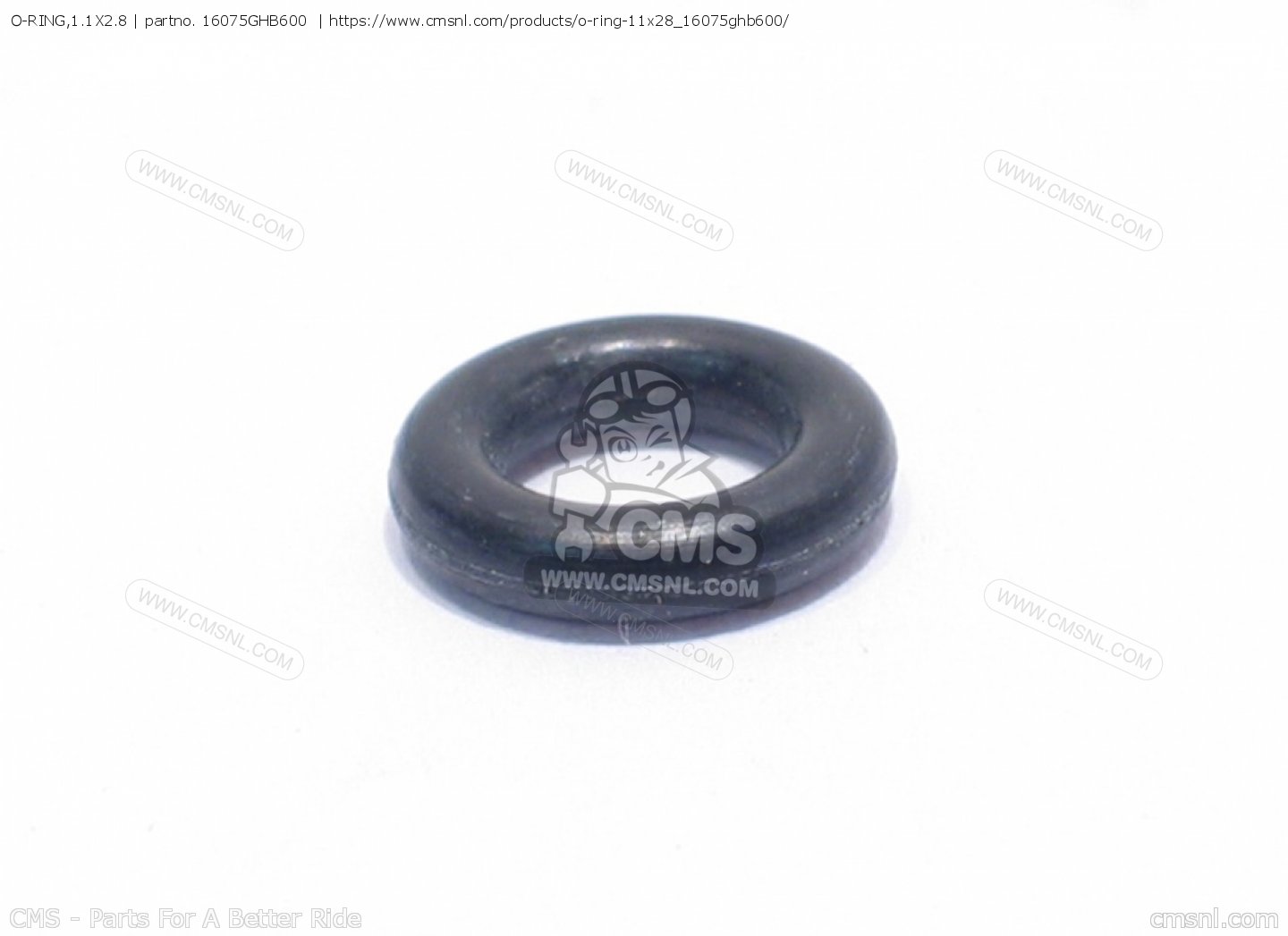 16075GHB600: O-RING,1.1X2.8 Honda - buy the 16075-GHB-600 at CMSNL