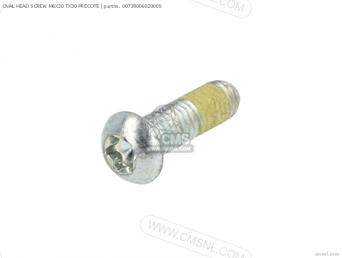 0073800602000S: Oval Head Screw M6x20 Tx30 Precote Ktm - buy the ...