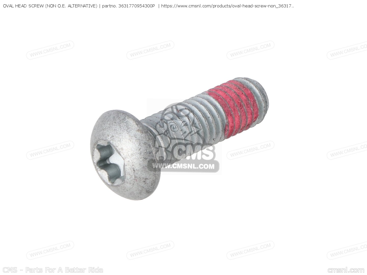3631770954300P: Oval Head Screw (non O.e. Alternative) Alternative ...