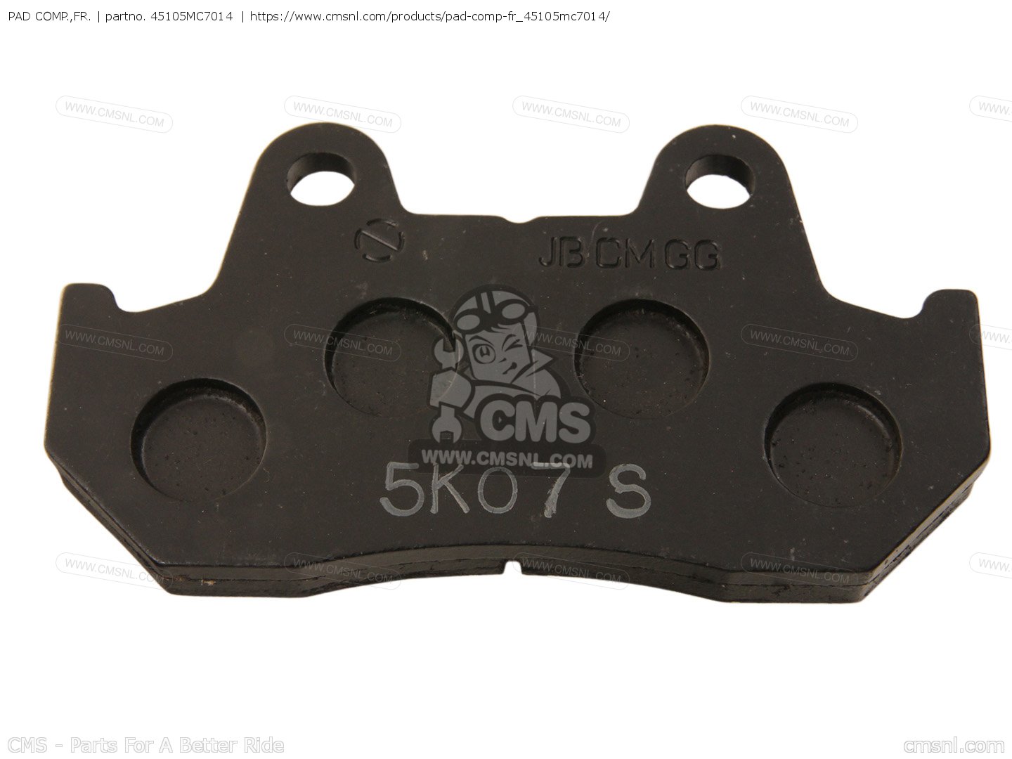 45105MC7014: Pad Comp.,fr. (mca) Honda - buy the 45105-MC7-014 at CMSNL