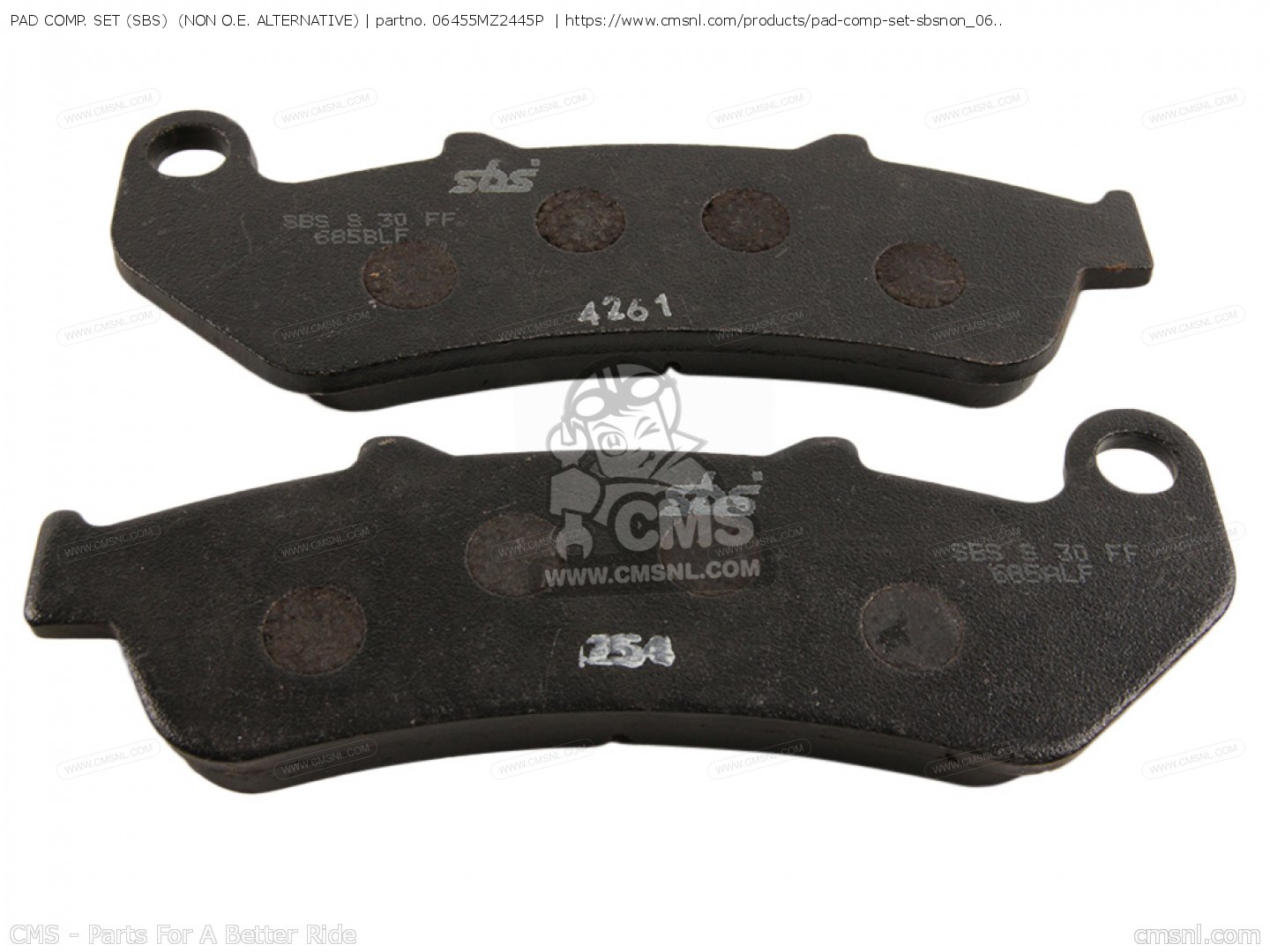 06455MZ2445P: Pad Comp. Set (sbs) (non O.e. Alternative) (nas) Honda ...
