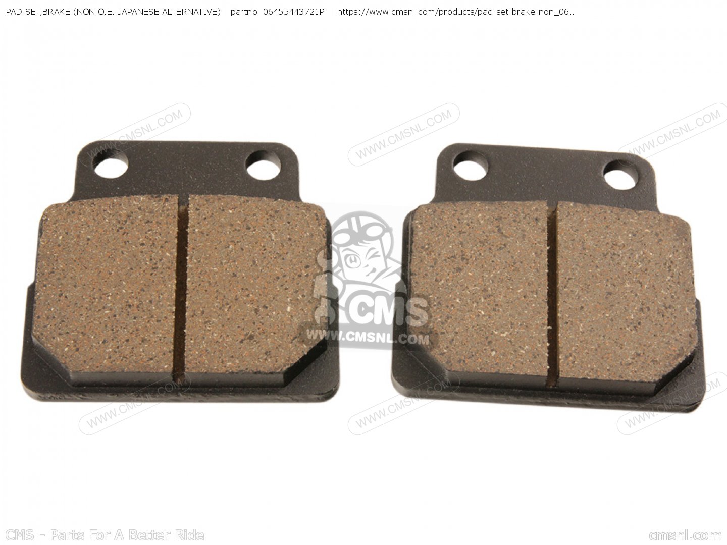 06455443721P: Pad Set,brake (mca) Honda - buy the 06455-443-721P at CMSNL