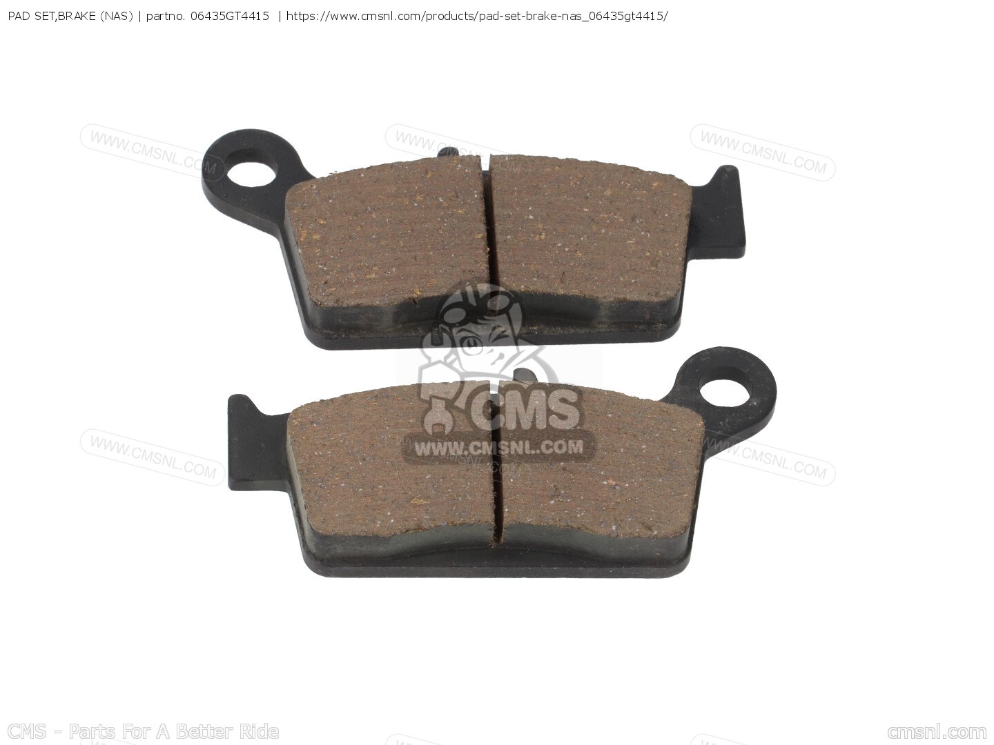 06435GT4415: PAD SET,BRAKE (NAS) Honda - buy the 06435-GT4-415 at CMSNL
