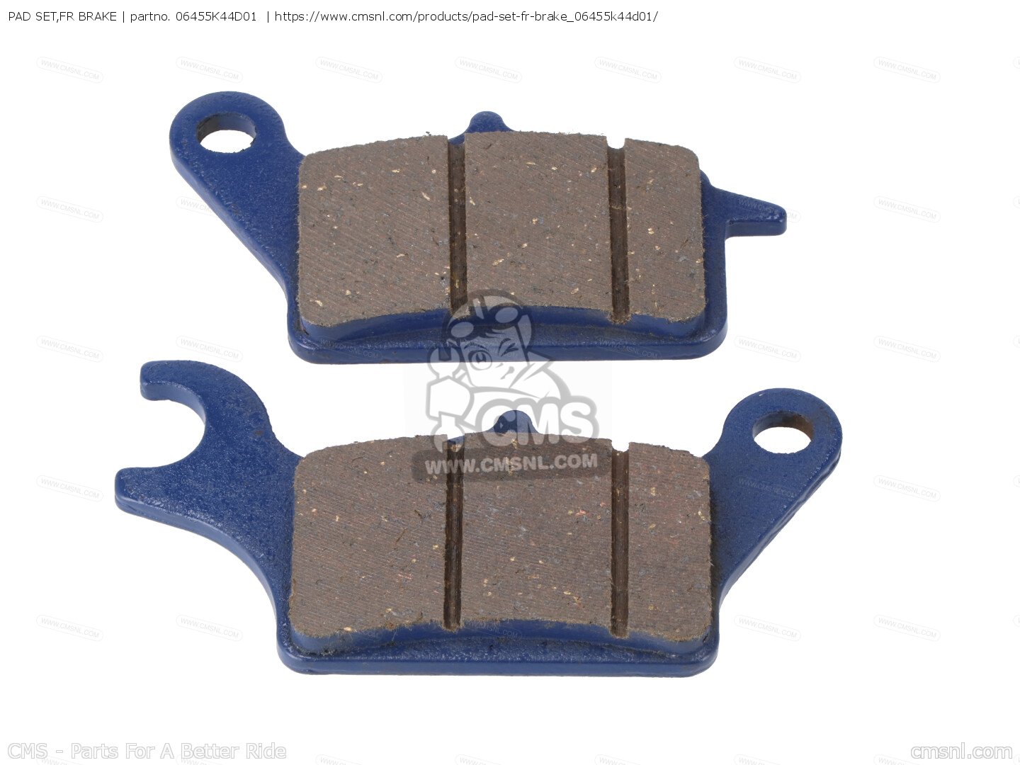 06455K44D01: PAD SET,FR BRAKE (NAS) Honda - buy the 06455-K44-D01 at CMSNL