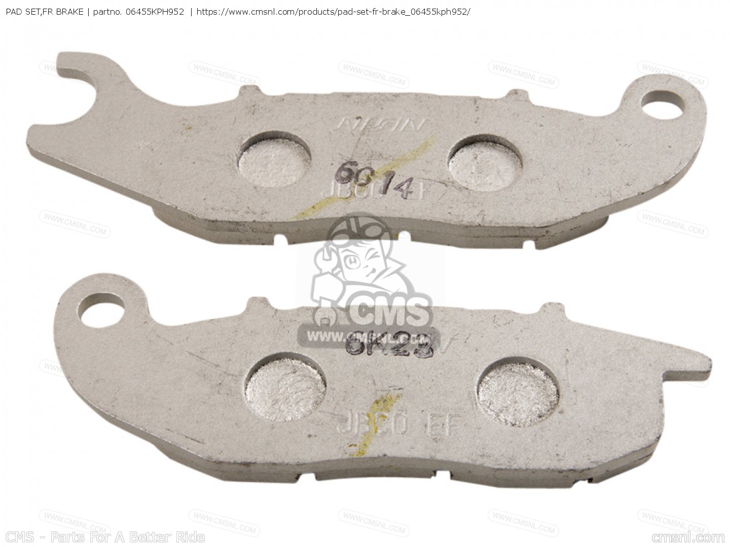 06455KPH952: Pad Set,fr Brake (nas) Honda - buy the 06455-KPH-952 at CMSNL