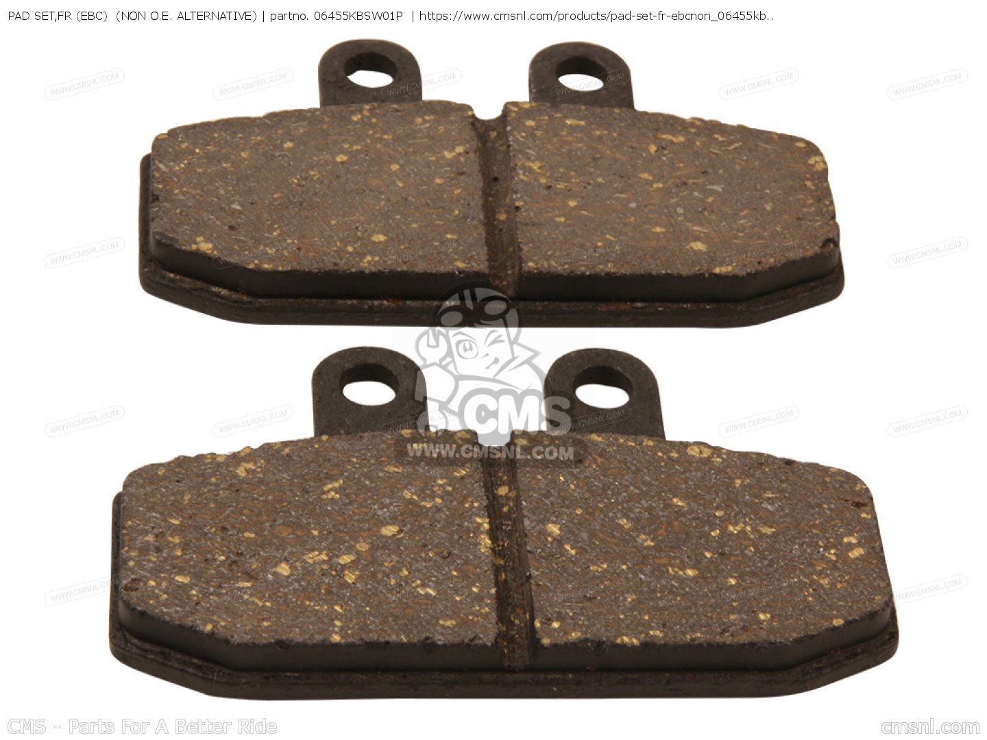06455KBSW01P: Pad Set,fr (ebc) (nas) Honda - buy the 06455-KBS-W01P at ...