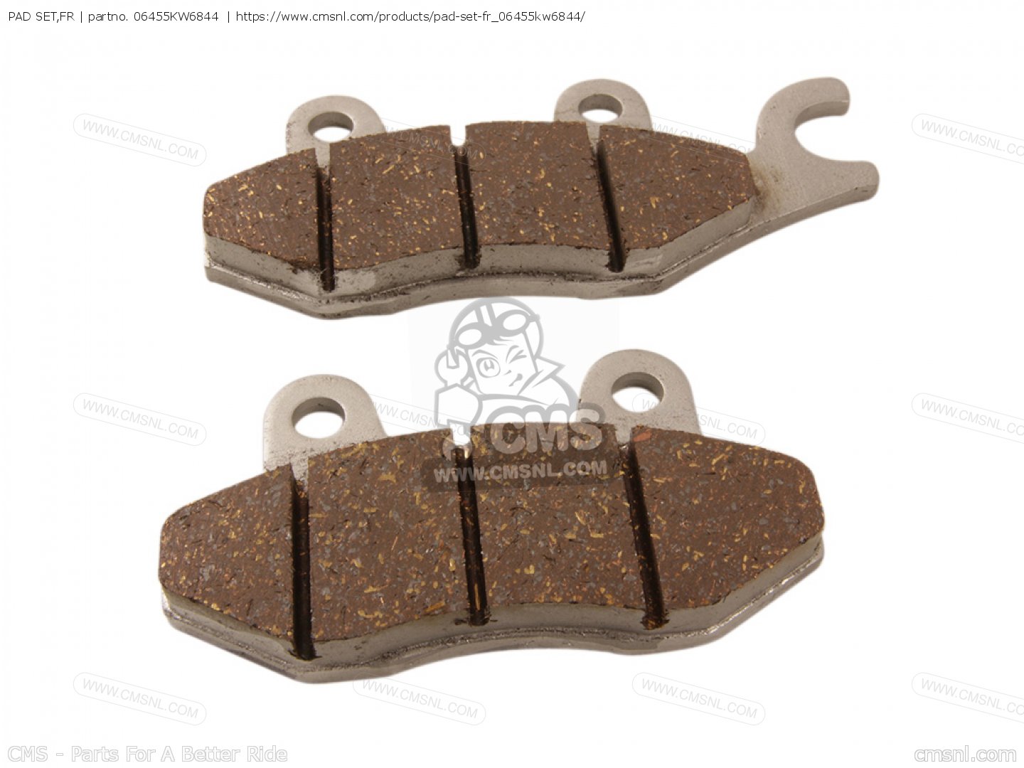 06455KW6844: PAD SET,FR (NAS) Honda - buy the 06455-KW6-844 at CMSNL