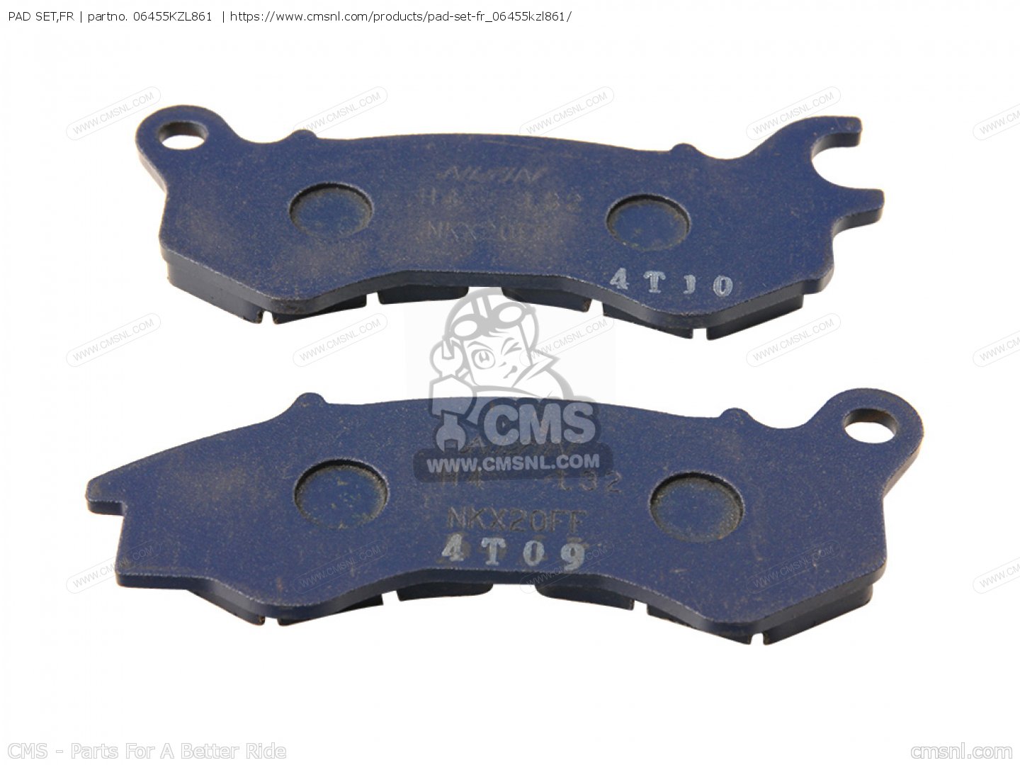 06455KZL861: PAD SET,FR (NAS) Honda - buy the 06455-KZL-861 at CMSNL