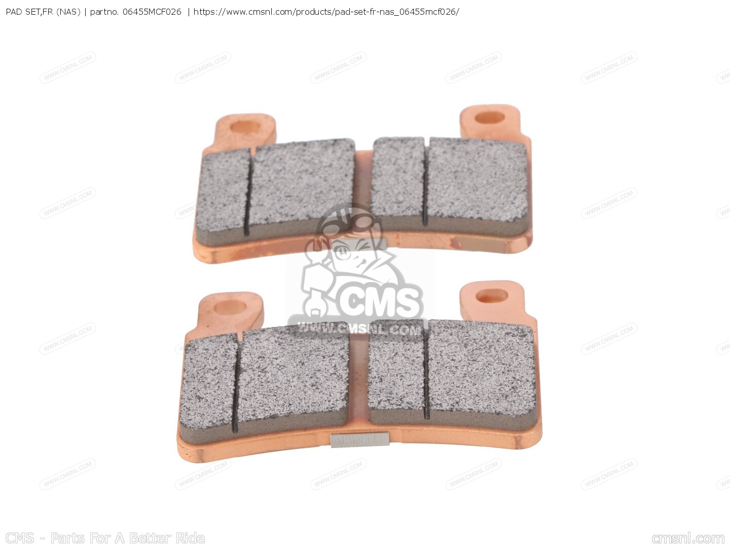 06455MCF026: PAD SET,FR (NAS) Honda - buy the 06455-MCF-026 at CMSNL