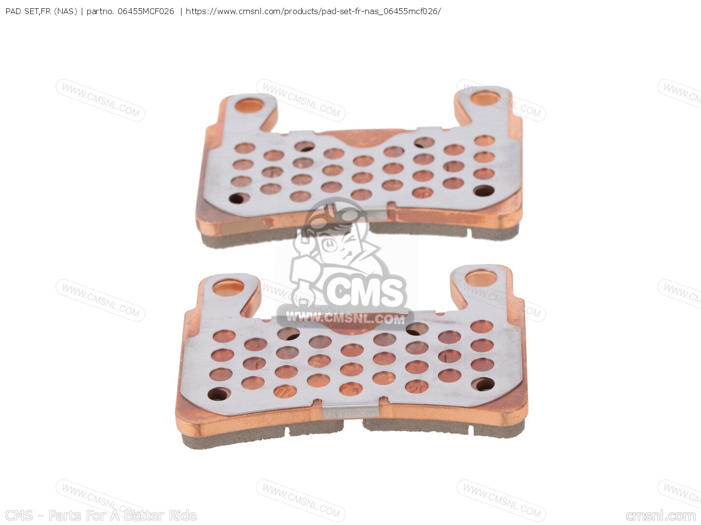 06455MCF026: PAD SET,FR (NAS) Honda - buy the 06455-MCF-026 at CMSNL