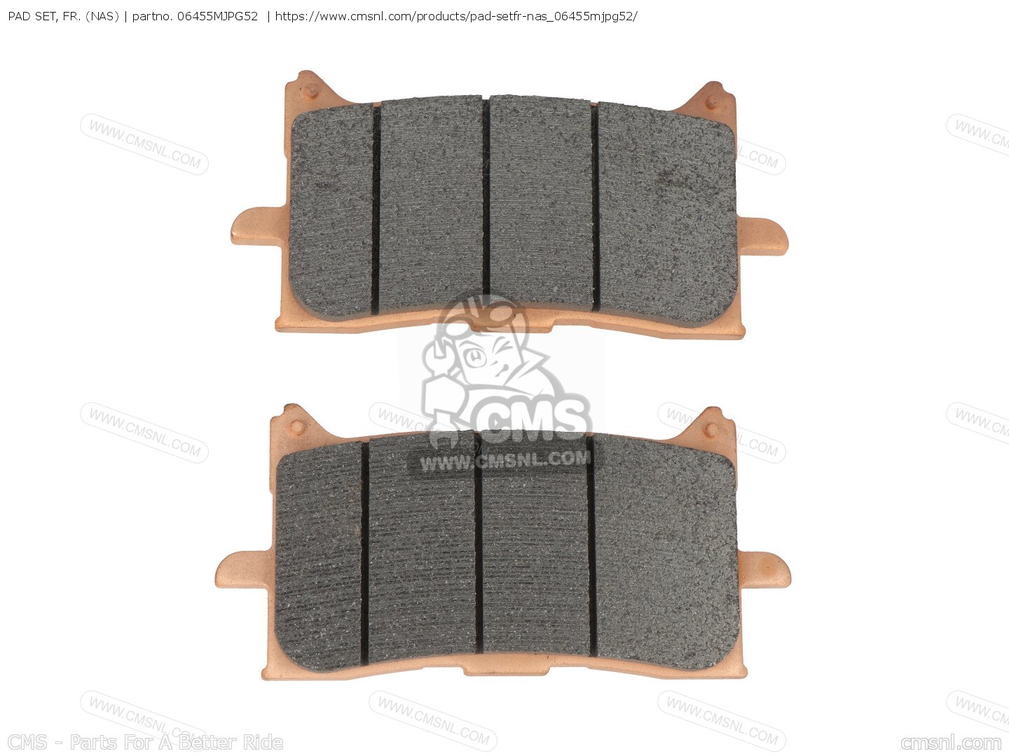 06455MJPG52: PAD SET,FR (NAS) Honda - buy the 06455-MJP-G52 at CMSNL