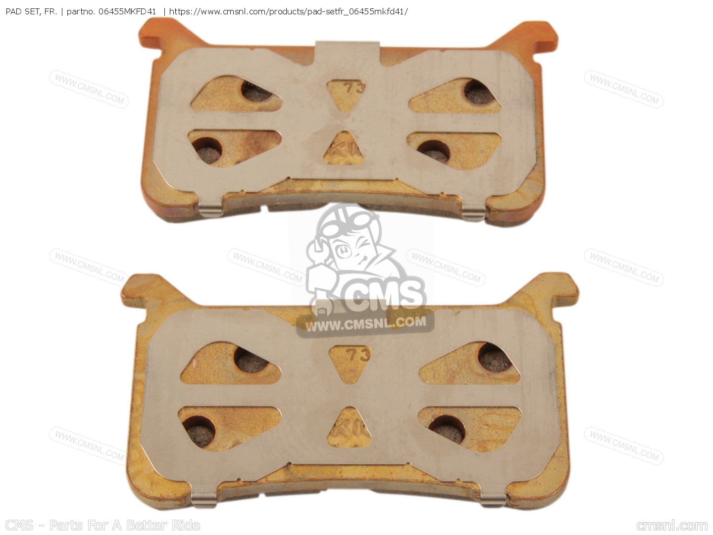 06455MKFD41: Pad Set,fr (nas) Honda - buy the 06455-MKF-D41 at CMSNL