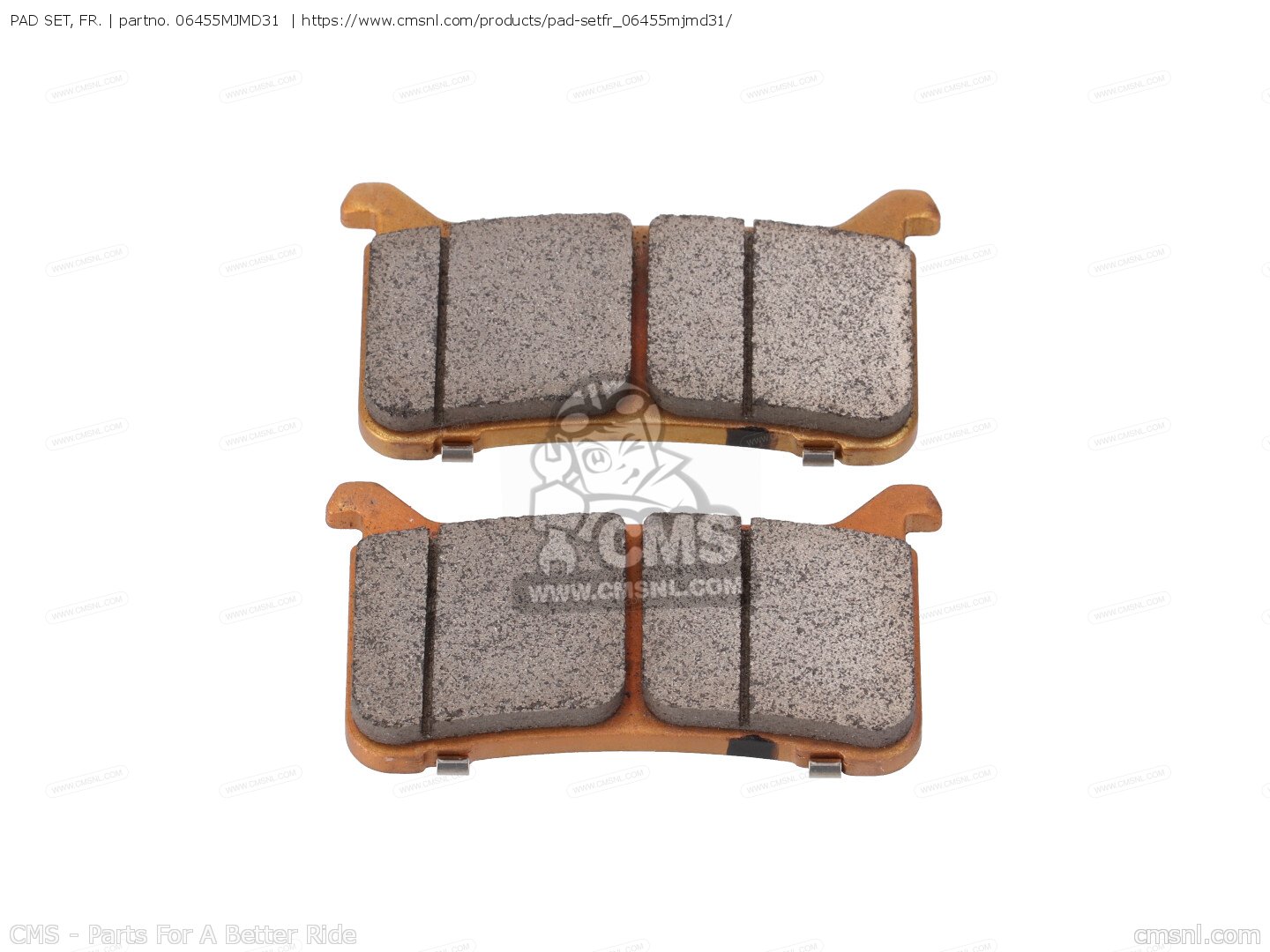 06455MJMD31: PAD SET,FR Honda - buy the 06455-MJM-D31 at CMSNL