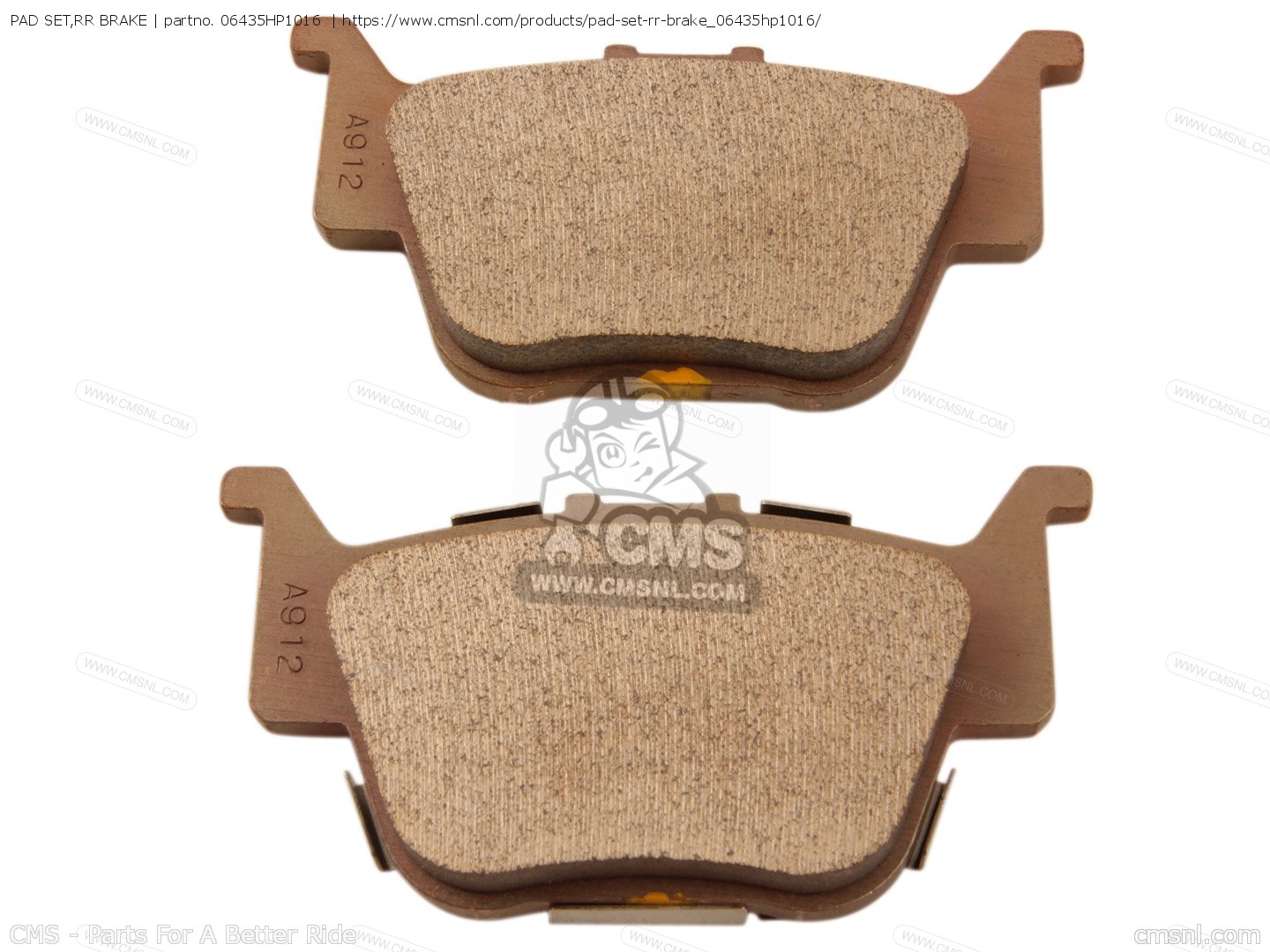 06435HP1016: PAD SET,RR BRAKE (NAS) Honda - buy the 06435-HP1-016 at CMSNL