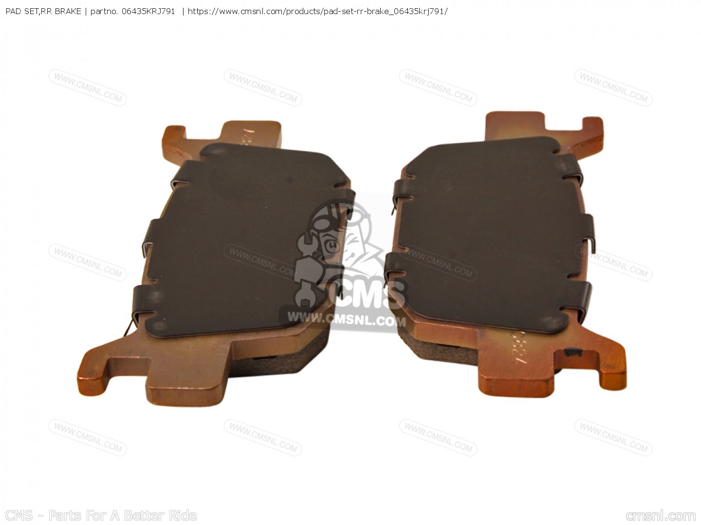 06435KRJ791: PAD SET,RR BRAKE (NAS) Honda - buy the 06435-KRJ-791 at CMSNL