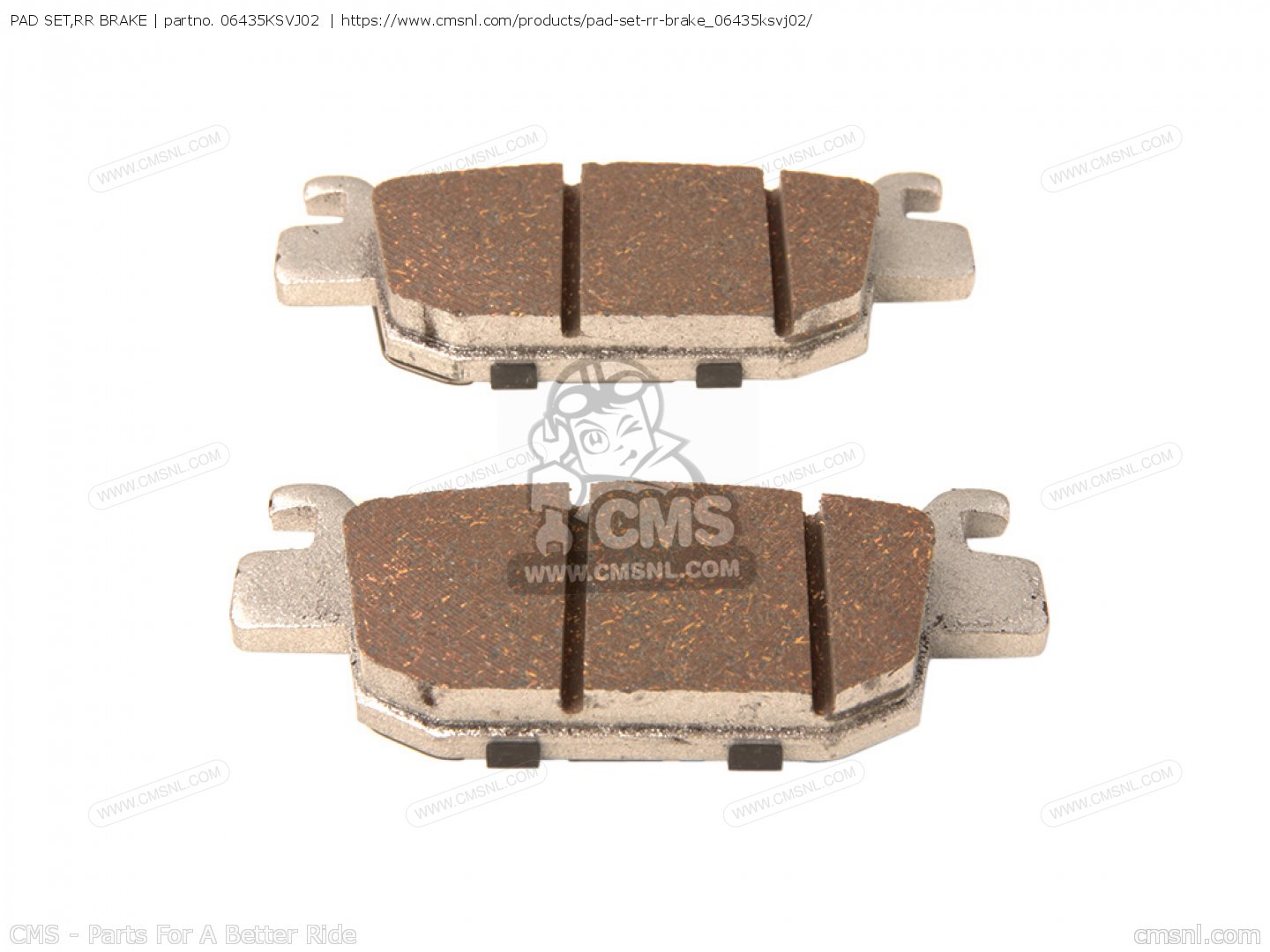 06435KSVJ02: PAD SET,RR BRAKE (NAS) Honda - buy the 06435-KSV-J02 at CMSNL