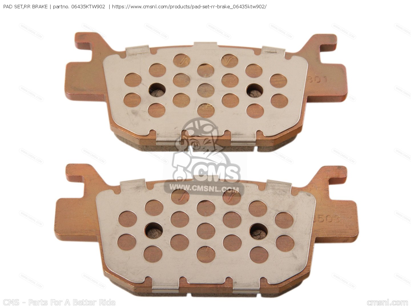 06435KTW902: PAD SET,RR BRAKE (NAS) Honda - buy the 06435-KTW-902 at CMSNL