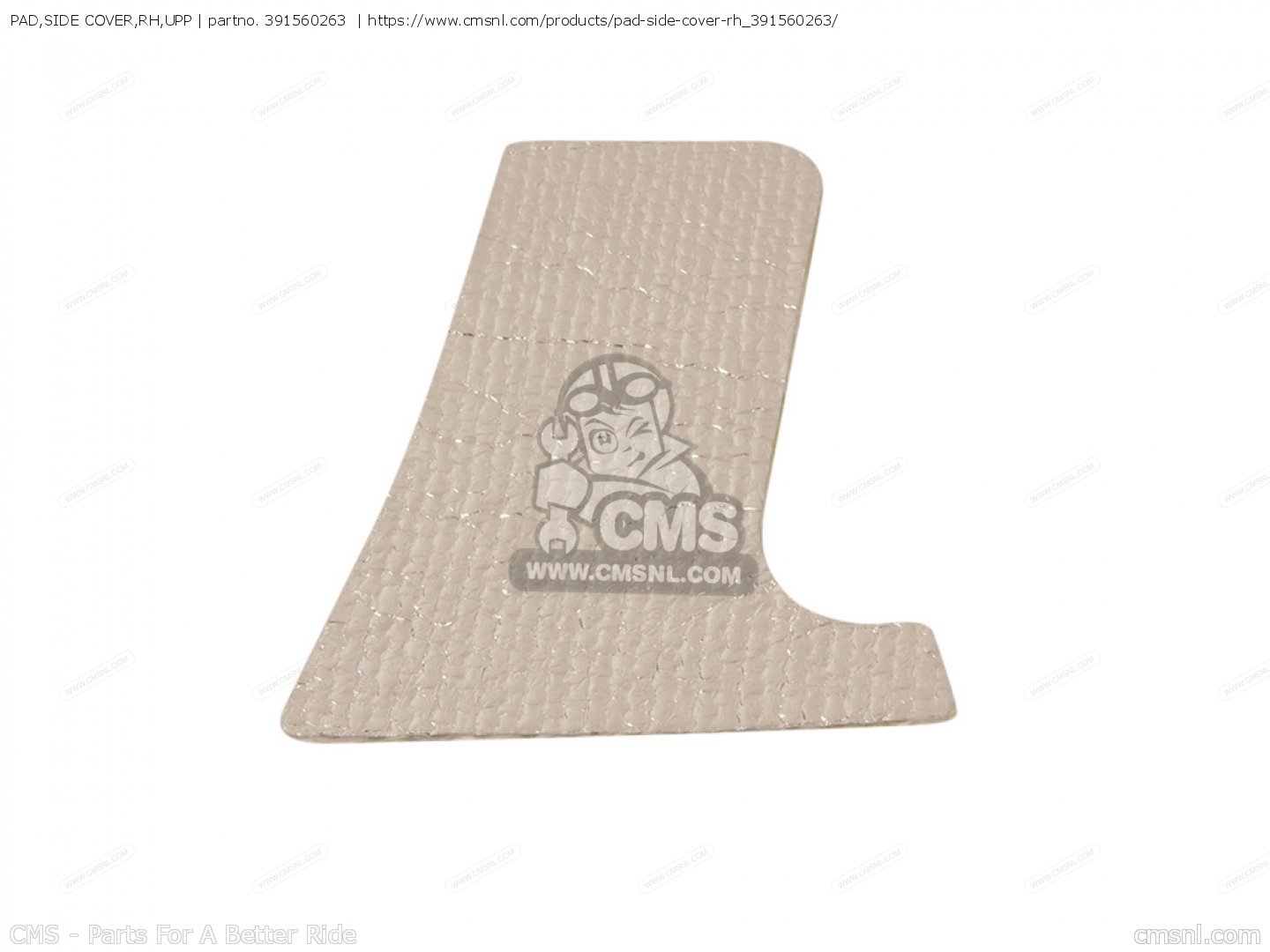 391560263: PAD,SIDE COVER,RH,UPP Kawasaki - buy the 39156-0263 at CMSNL