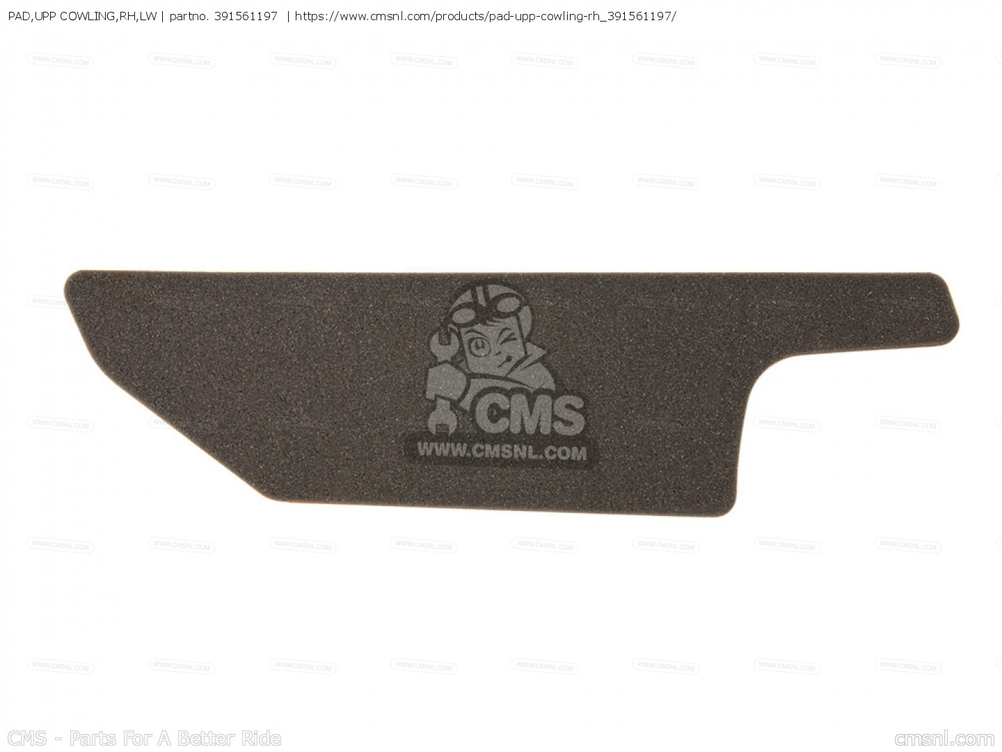 391561197: Pad,upp Cowling,rh,lw Kawasaki - buy the 39156-1197 at CMSNL