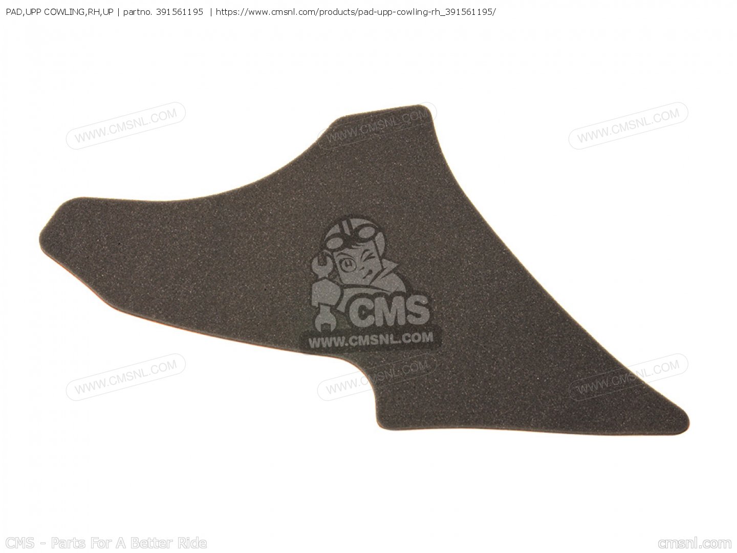 391561195: PAD,UPP COWLING,RH,UP Kawasaki - buy the 39156-1195 at CMSNL