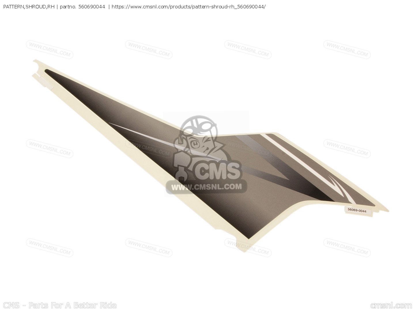 560690044: Pattern,shroud,rh Kawasaki - buy the 56069-0044 at CMSNL