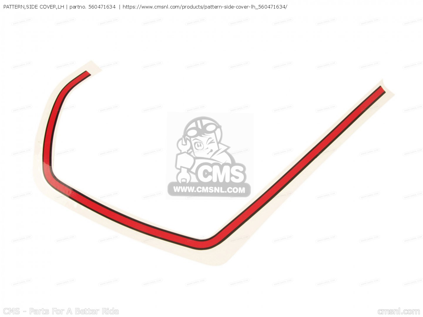 560471634: PATTERN,SIDE COVER,LH Kawasaki - buy the 56047-1634 at CMSNL