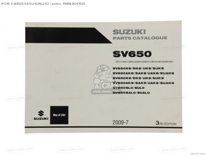9900B30247020: P/CAT. SV650(S/SA/SU/SUA)L0 E2 Suzuki - buy the 9900B ...