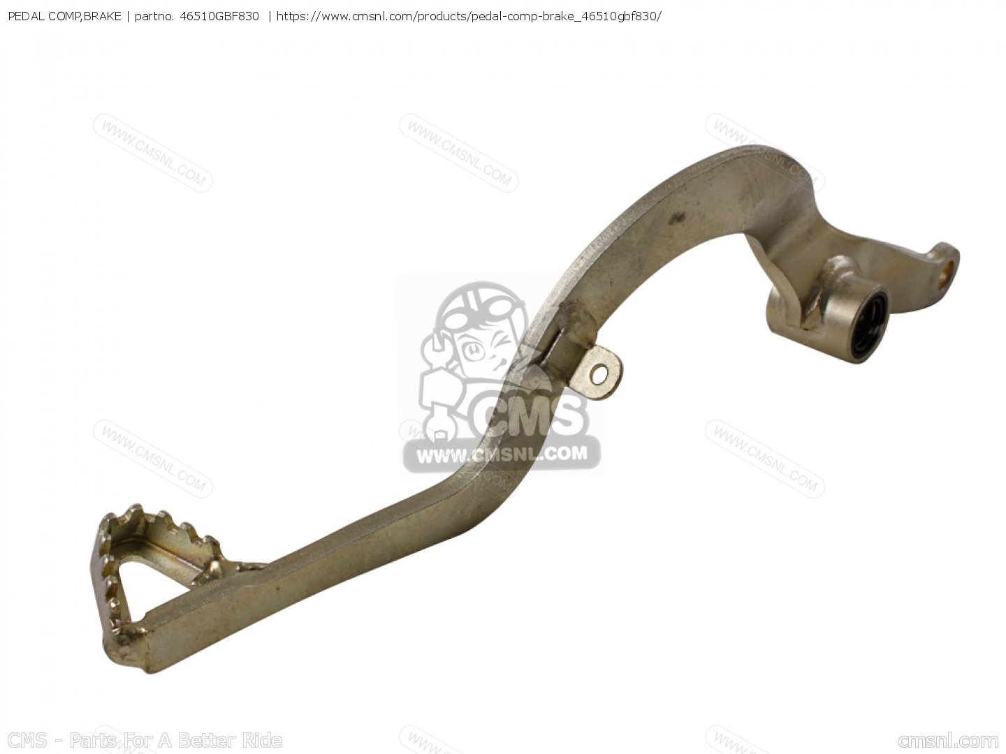 46510GBF830: PEDAL COMP,BRAKE Honda - buy the 46510-GBF-830 at CMSNL