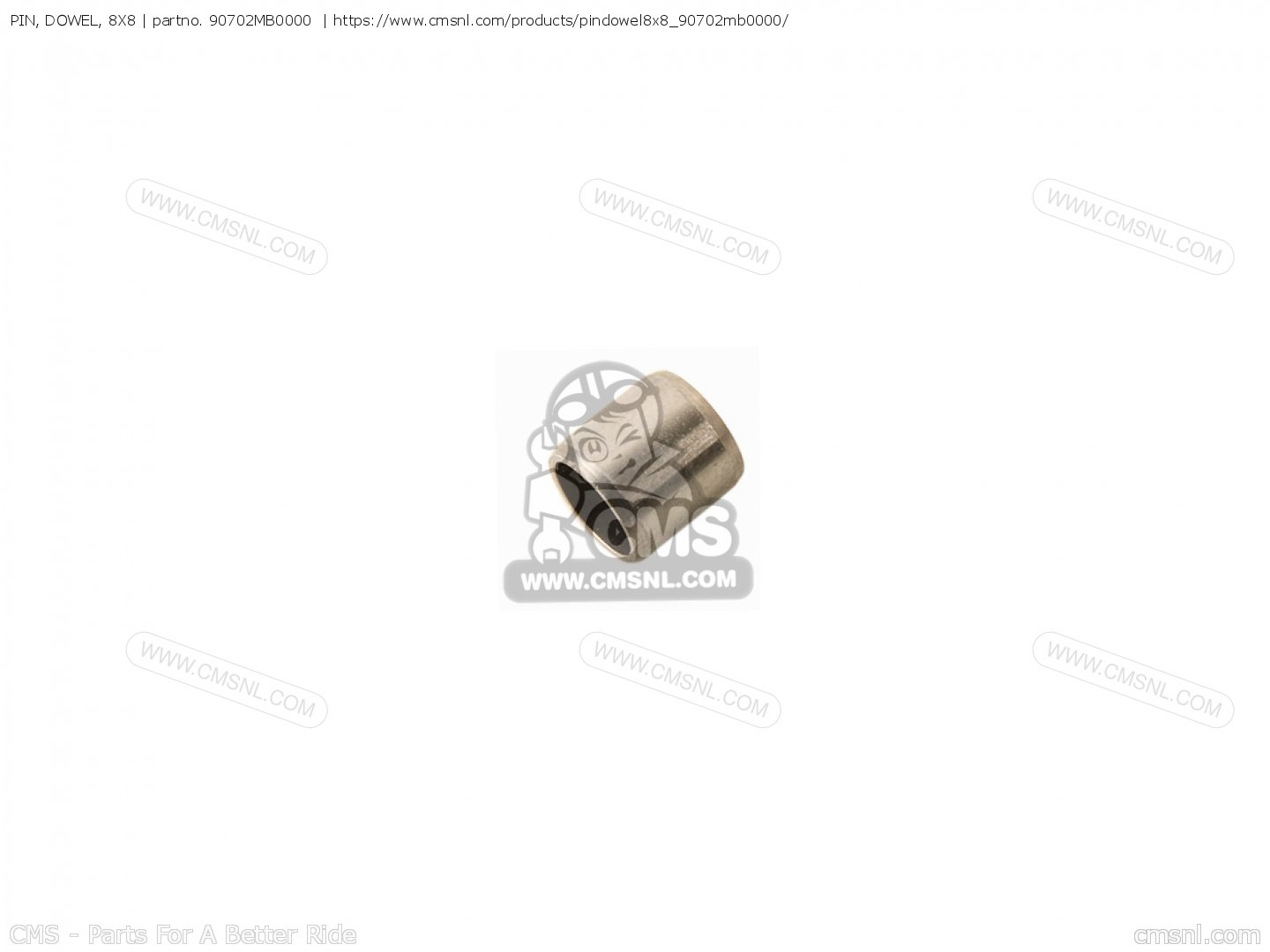 90702MB0000: PIN, DOWEL, 8X8 Honda - buy the 90702-MB0-000 at CMSNL