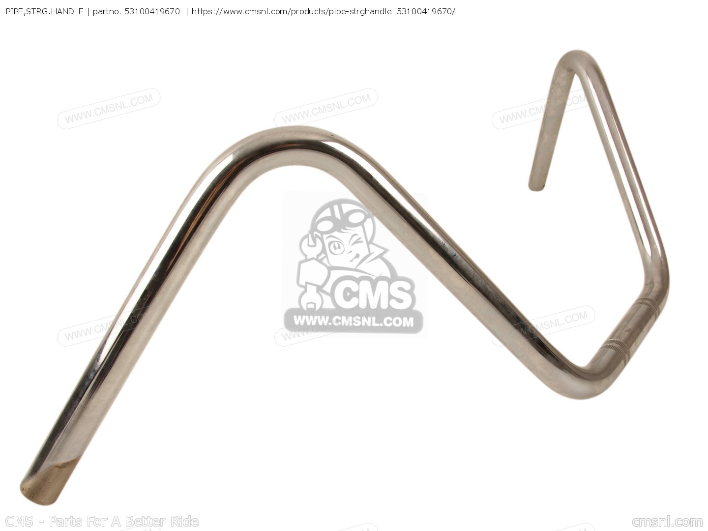 53100419670: PIPE,STRG.HANDLE Honda - buy the 53100-419-670 at CMSNL