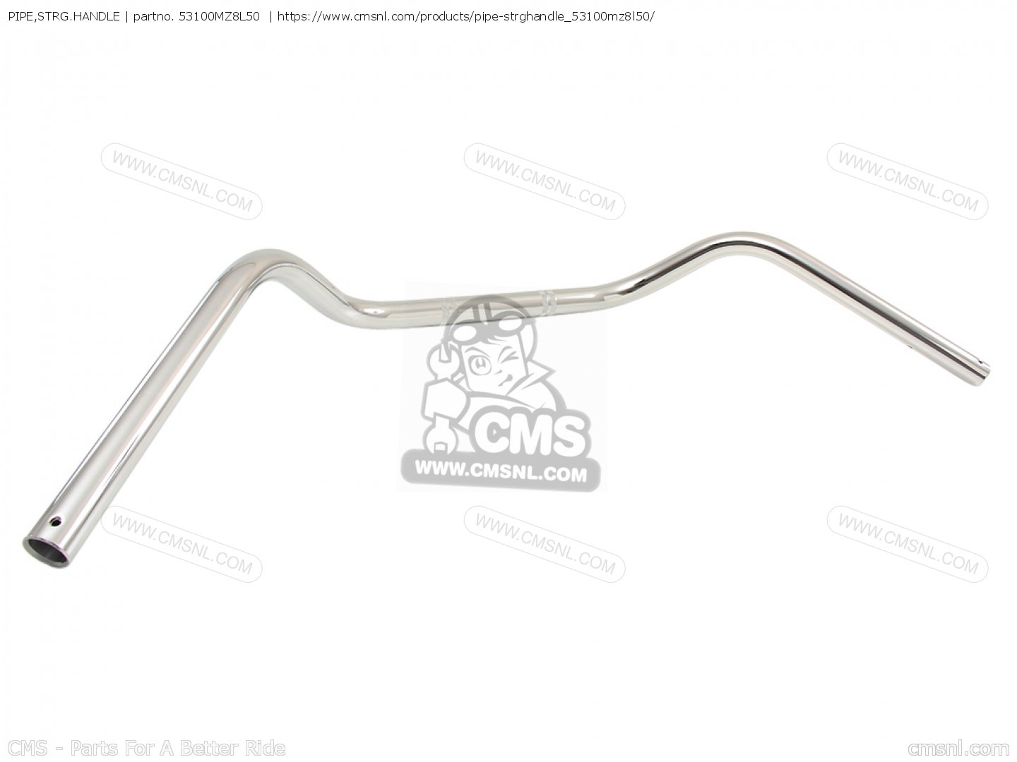 53100MZ8L50: Pipe,strg.handle Honda - buy the 53100-MZ8-L50 at CMSNL