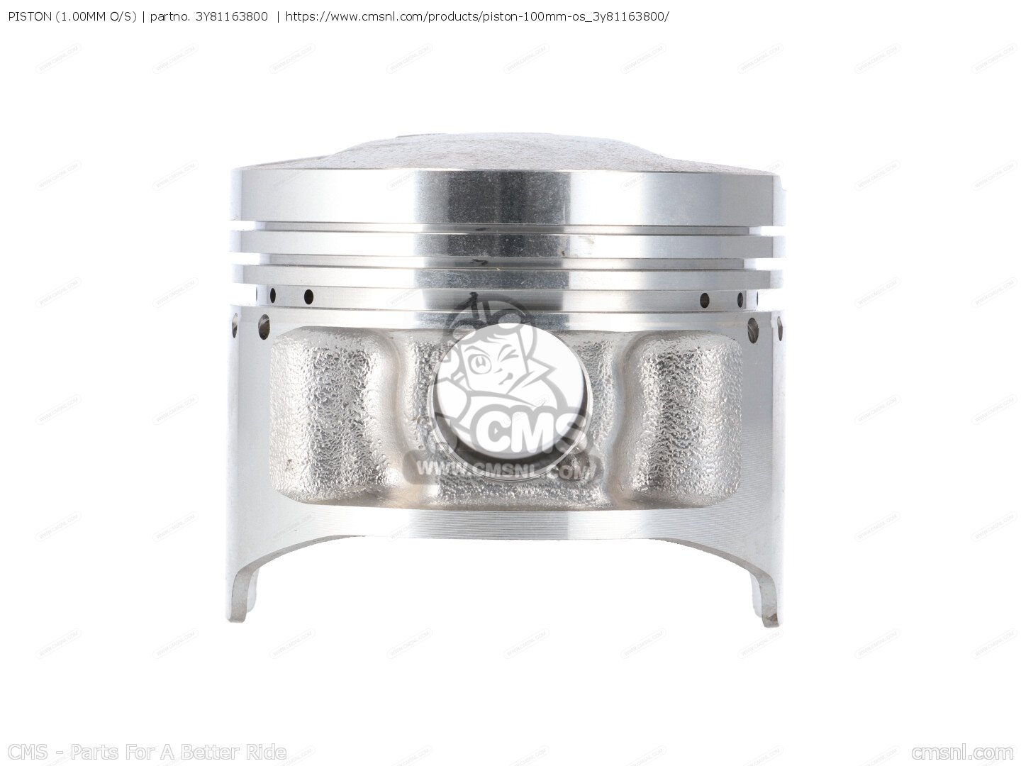 3Y81163800: PISTON (1.00MM O/S) Yamaha - buy the 3Y8-11638-00-00 at CMSNL