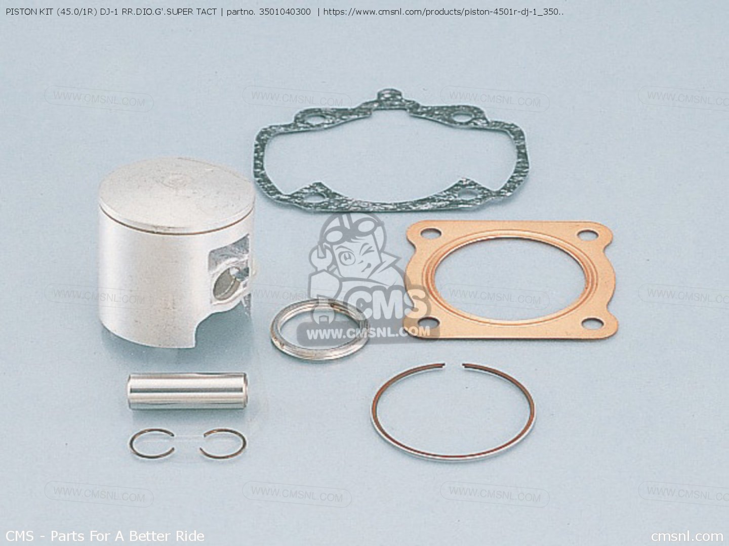 3501040300: Piston Kit (45.0/1r) Dj-1 Rr.dio.g'.super Tact Kitaco - buy the 350-1040300 at CMSNL