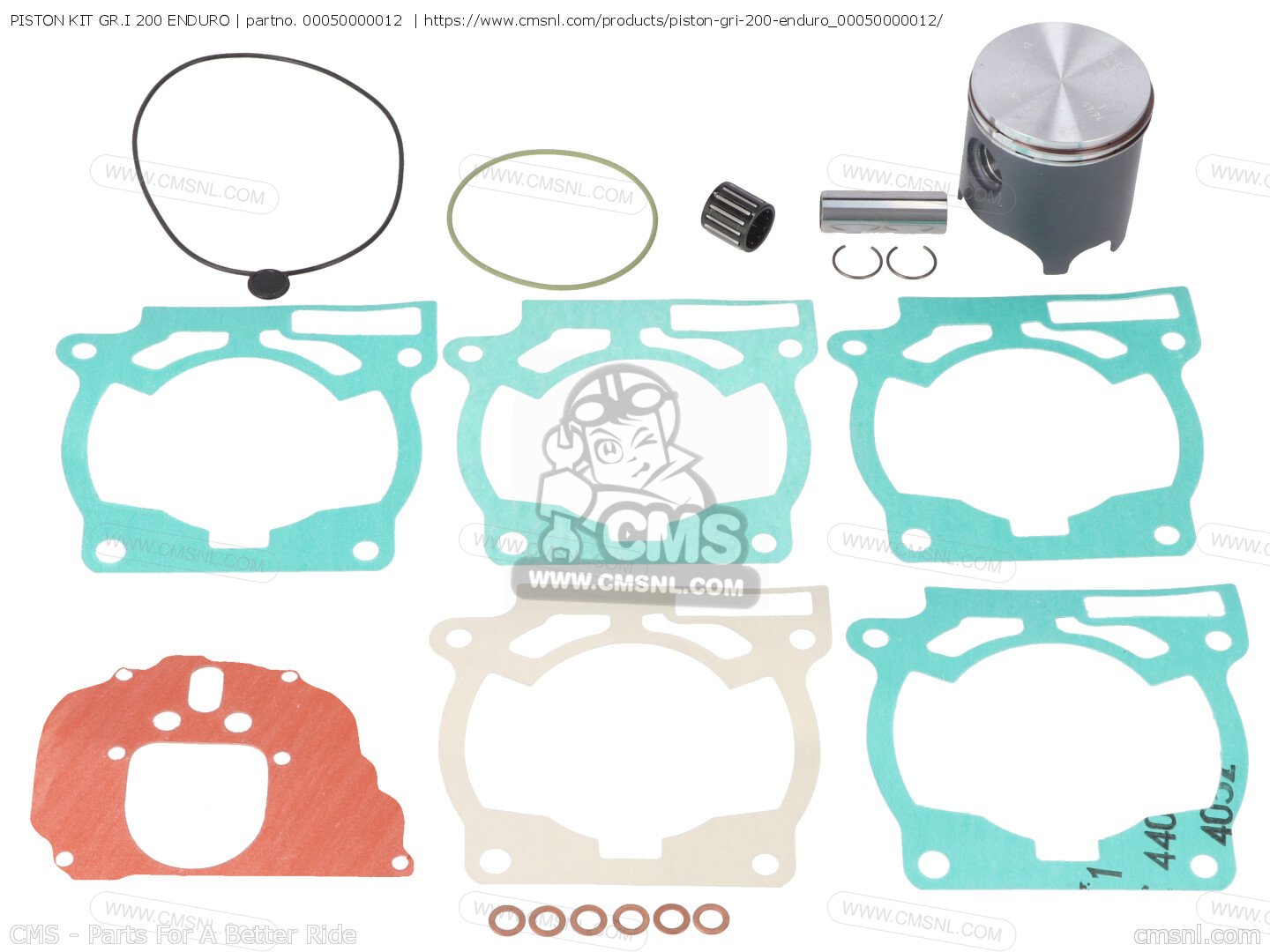 00050000012: PISTON KIT GR.I 200 ENDURO KTM - buy the 00050000012 at CMSNL