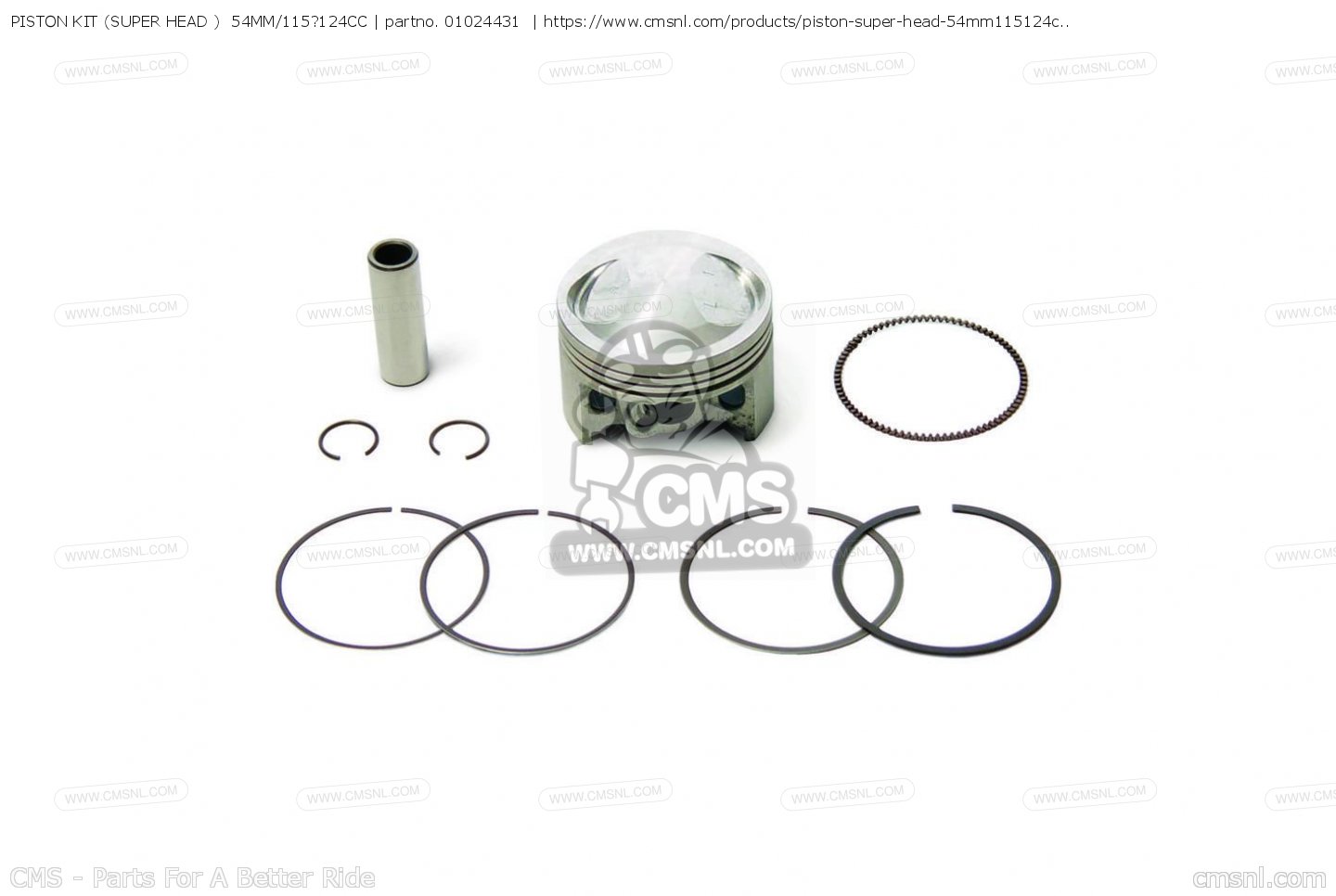 01024431: PISTON KIT (SUPER HEAD ) 54MM/115?124CC Takegawa - buy the 01-02-4431 at CMSNL