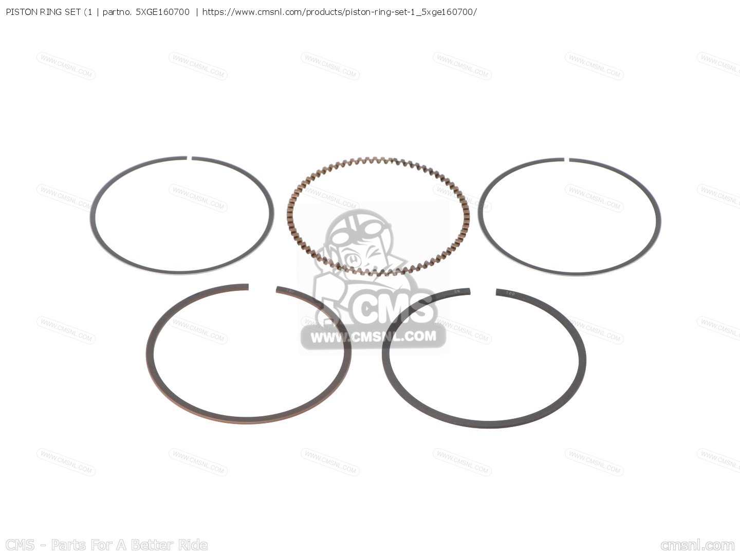 5XGE160700: Piston Ring Set (1 Yamaha - buy the 5XG-E1607-00 at CMSNL