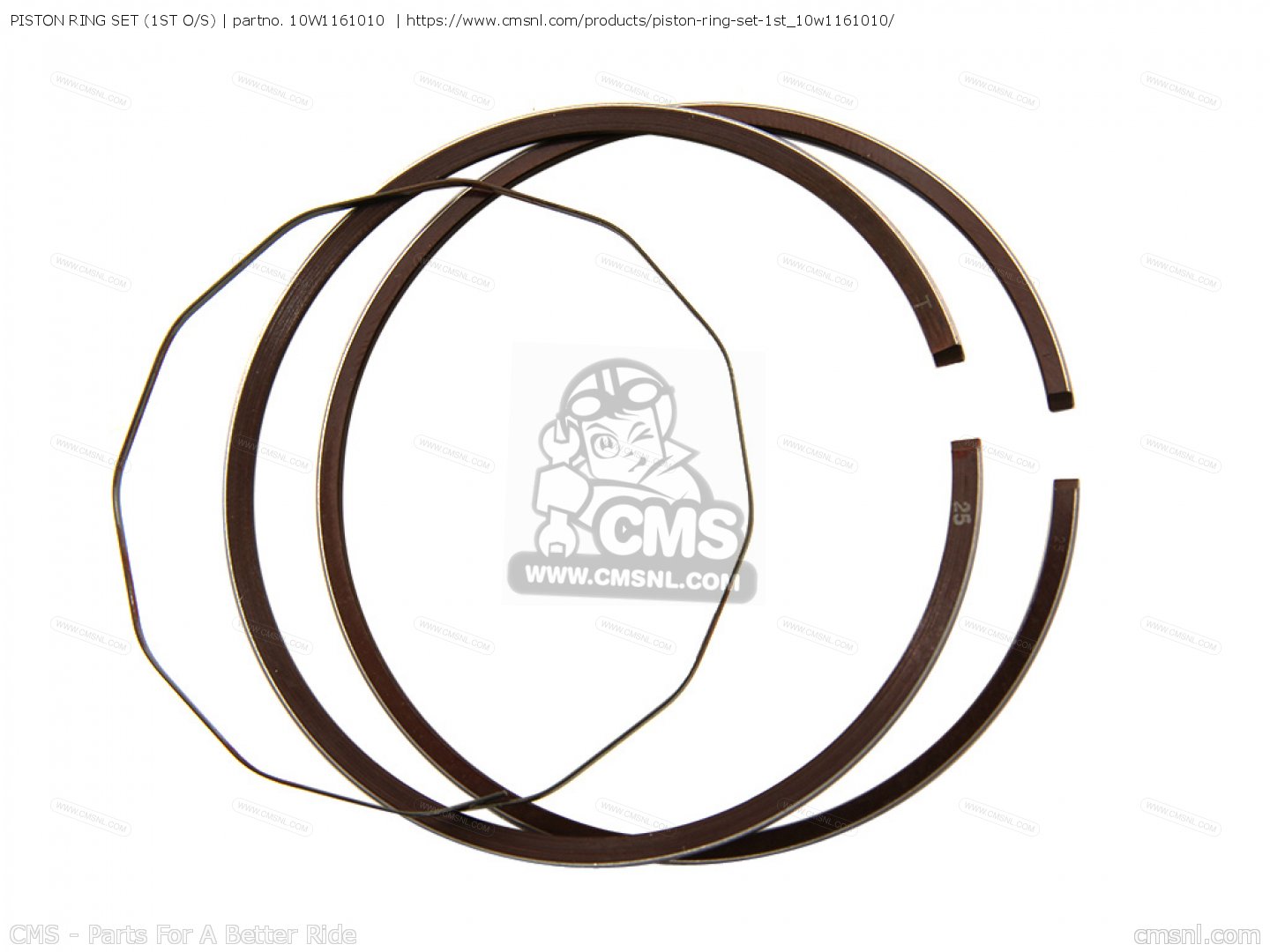 10W1161010: PISTON RING SET (1ST O/S) Yamaha - buy the 10W-11610-10-00 ...