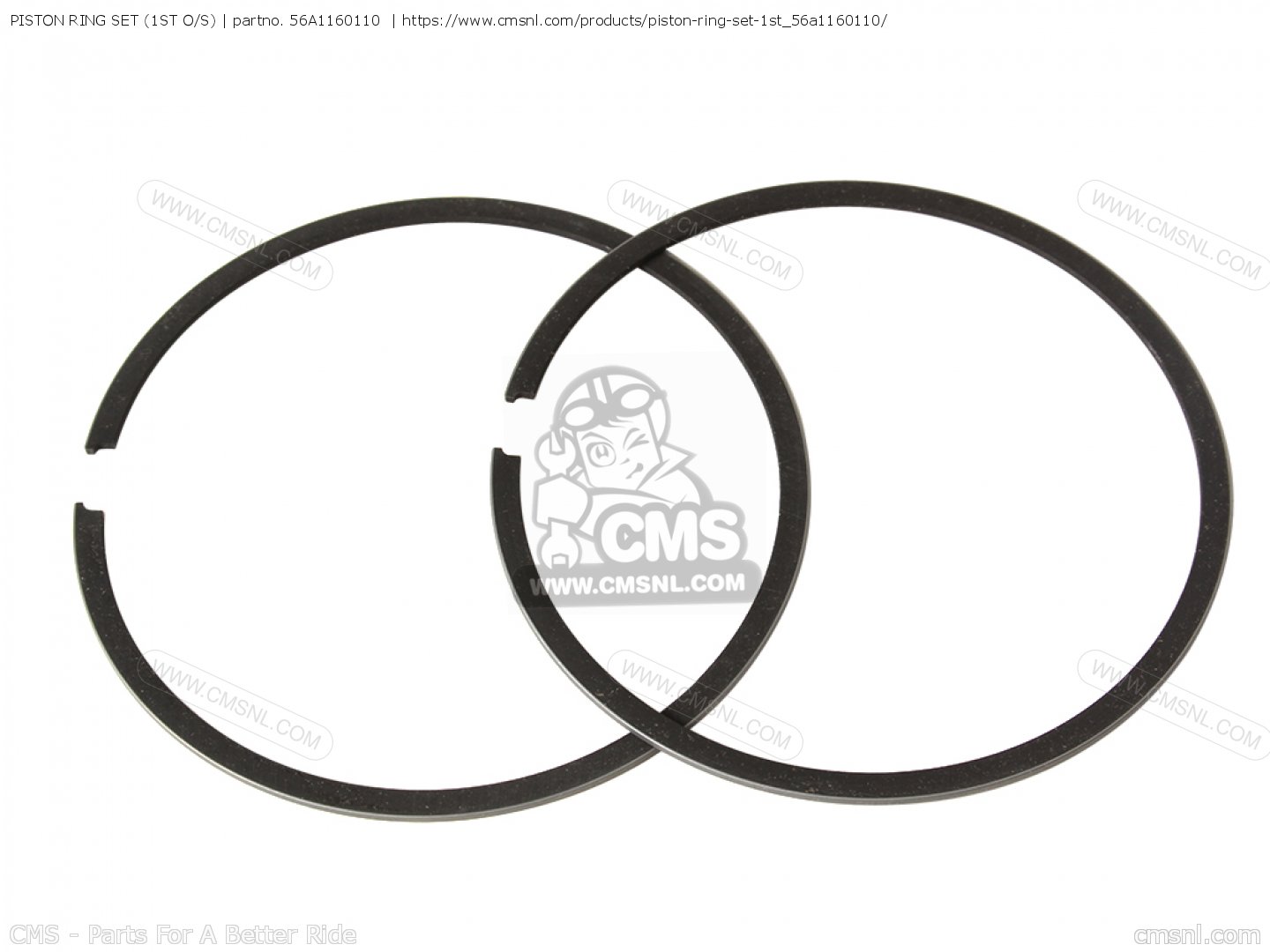 PISTON RING SET (1ST O/S) for Yamaha - order at CMSNL