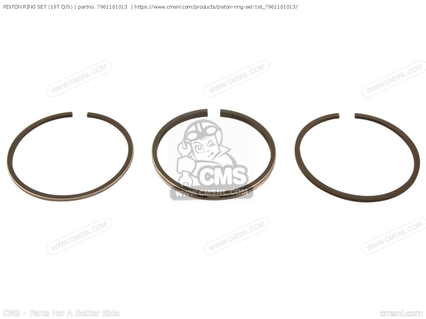 7961161013: PISTON RING SET (1ST O/S) Yamaha - buy the 796-11610-13-00 ...